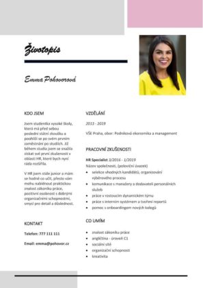Moderní a originální vzor životopisu - ke stažení zdarma 2024