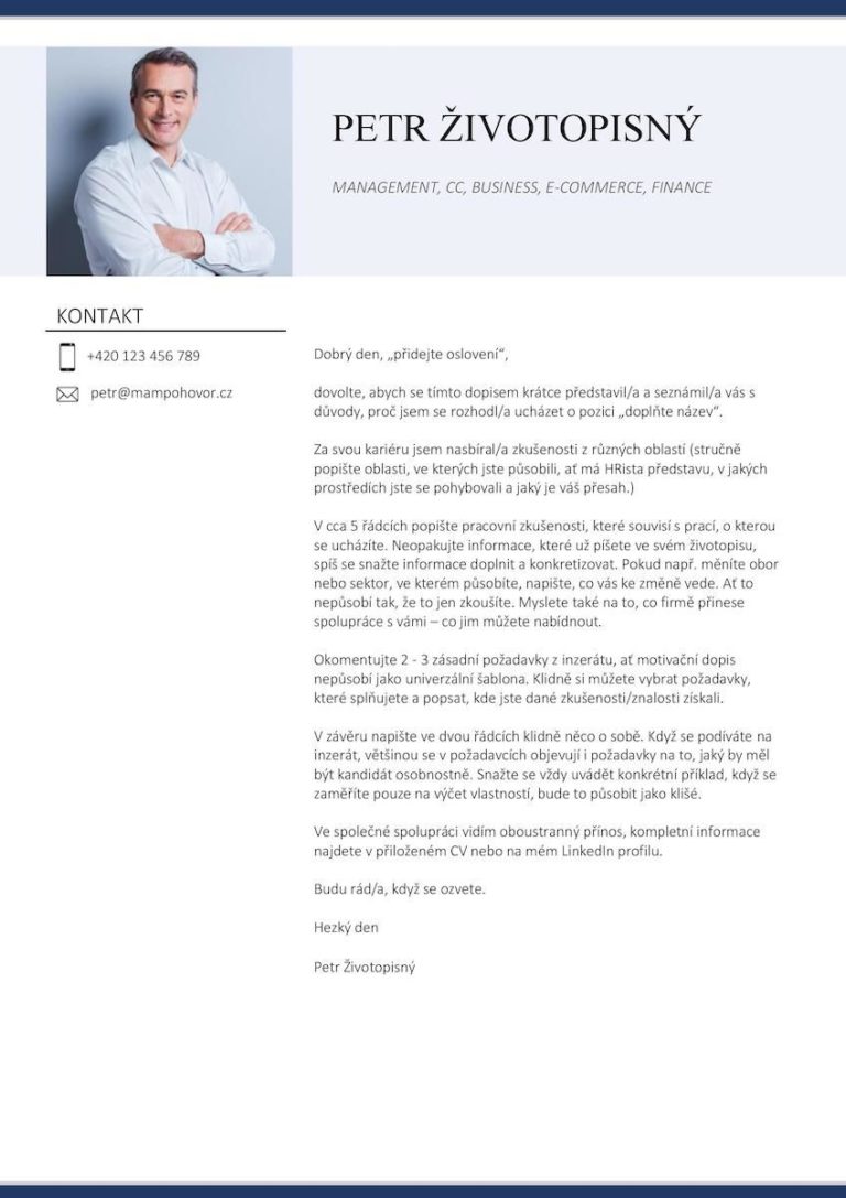 Originální a moderní motivační dopis - vzor ke stažení zdarma