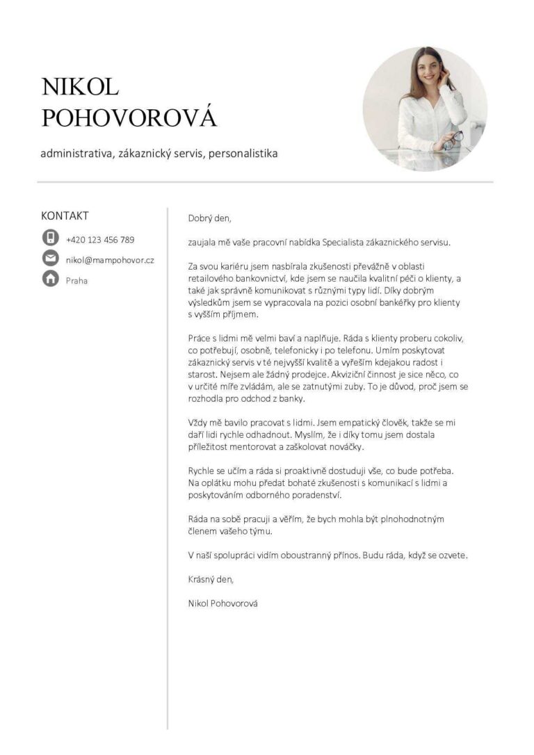 Hotové motivační dopisy pro vybrané obory