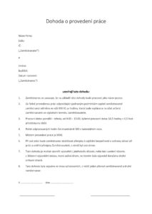 Dohoda o provedení práce 2025 - vzor ke stažení zdarma